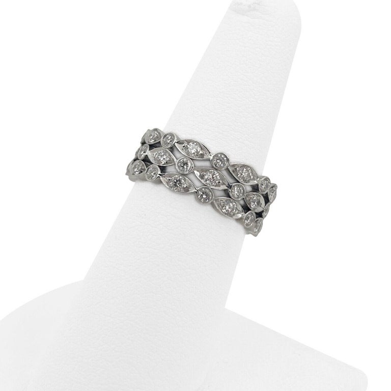 Tiffany and Co. Platinum and Diamond Jazz Band Ring For Sale at 1stDibs