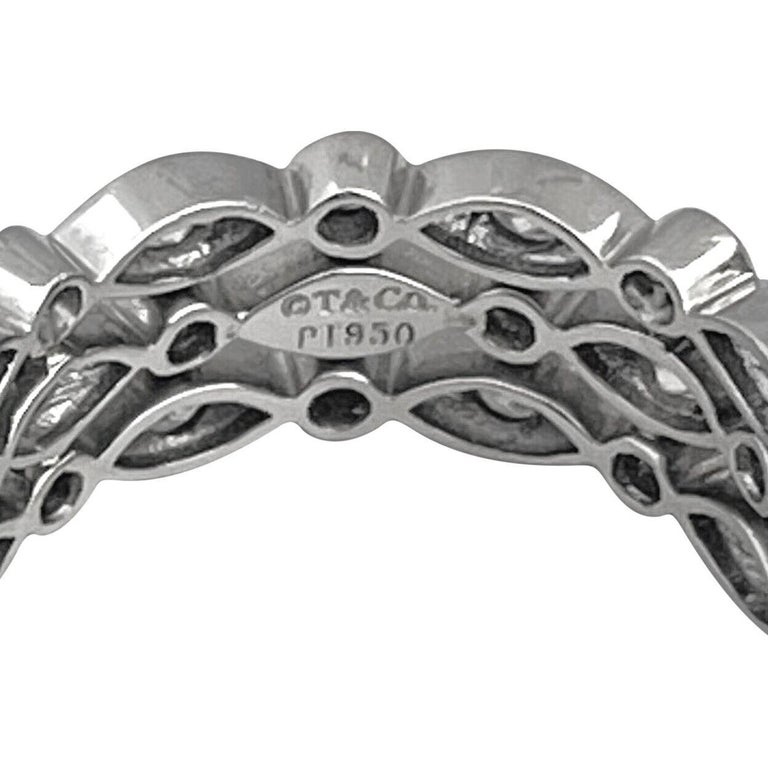 Tiffany and Co. Platinum and Diamond Jazz Band Ring For Sale at 1stDibs
