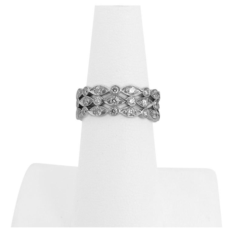 Tiffany and Co. Platinum and Diamond Jazz Band Ring For Sale at 1stDibs