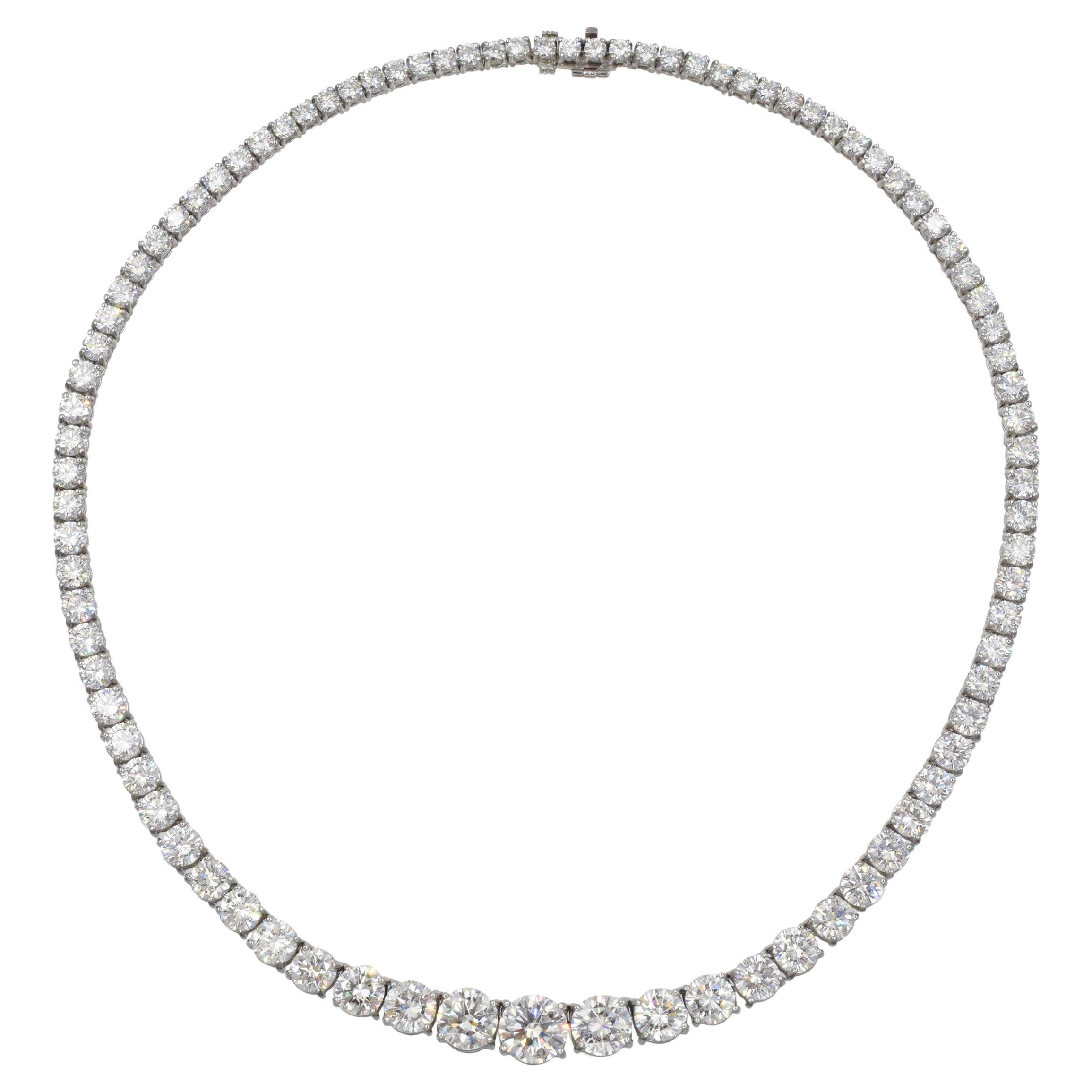 Tiffany and Co Platinum and Diamond Riviera Necklace For Sale at 1stDibs