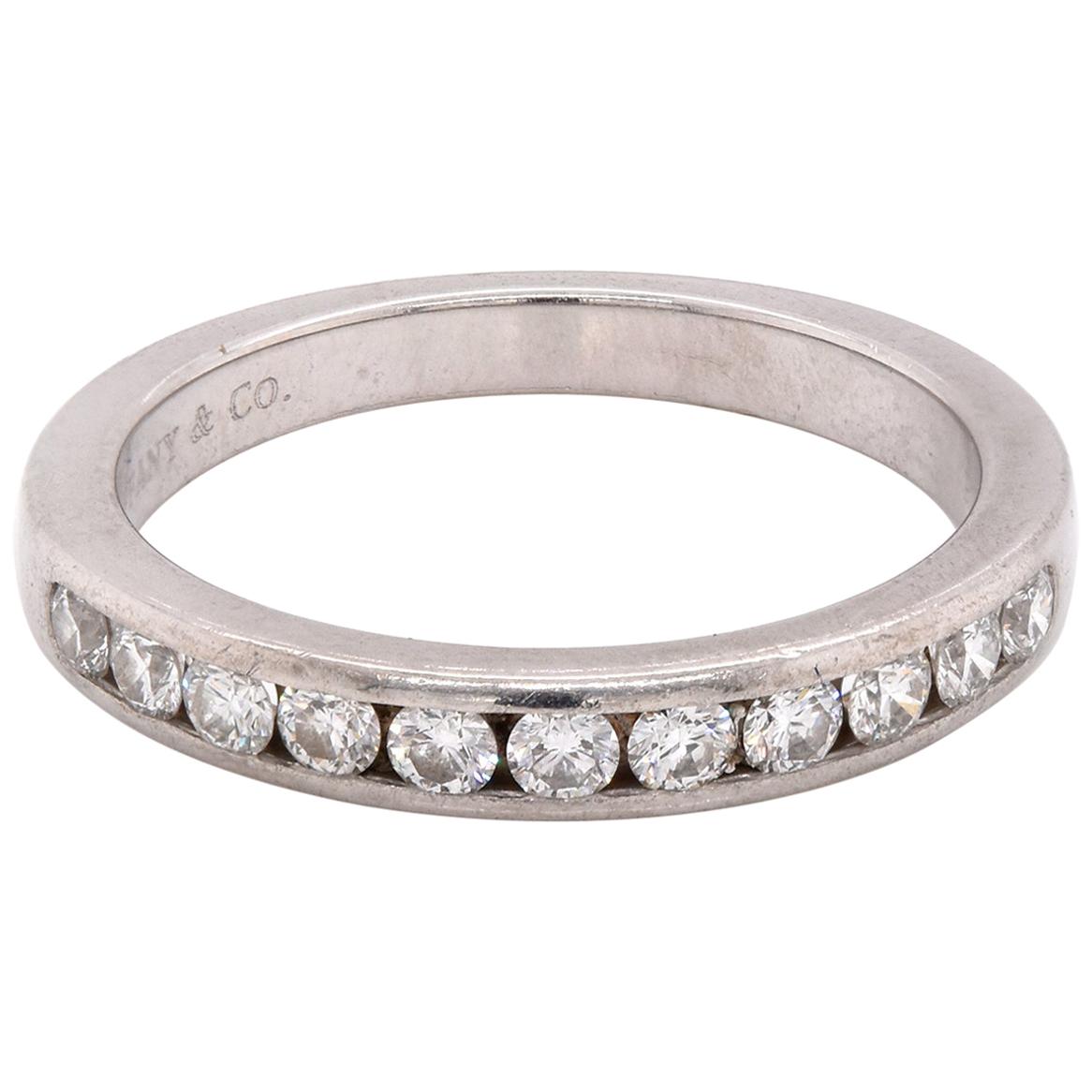 Tiffany and Co. Diamond Channel Set Band in Platinum For Sale at ...