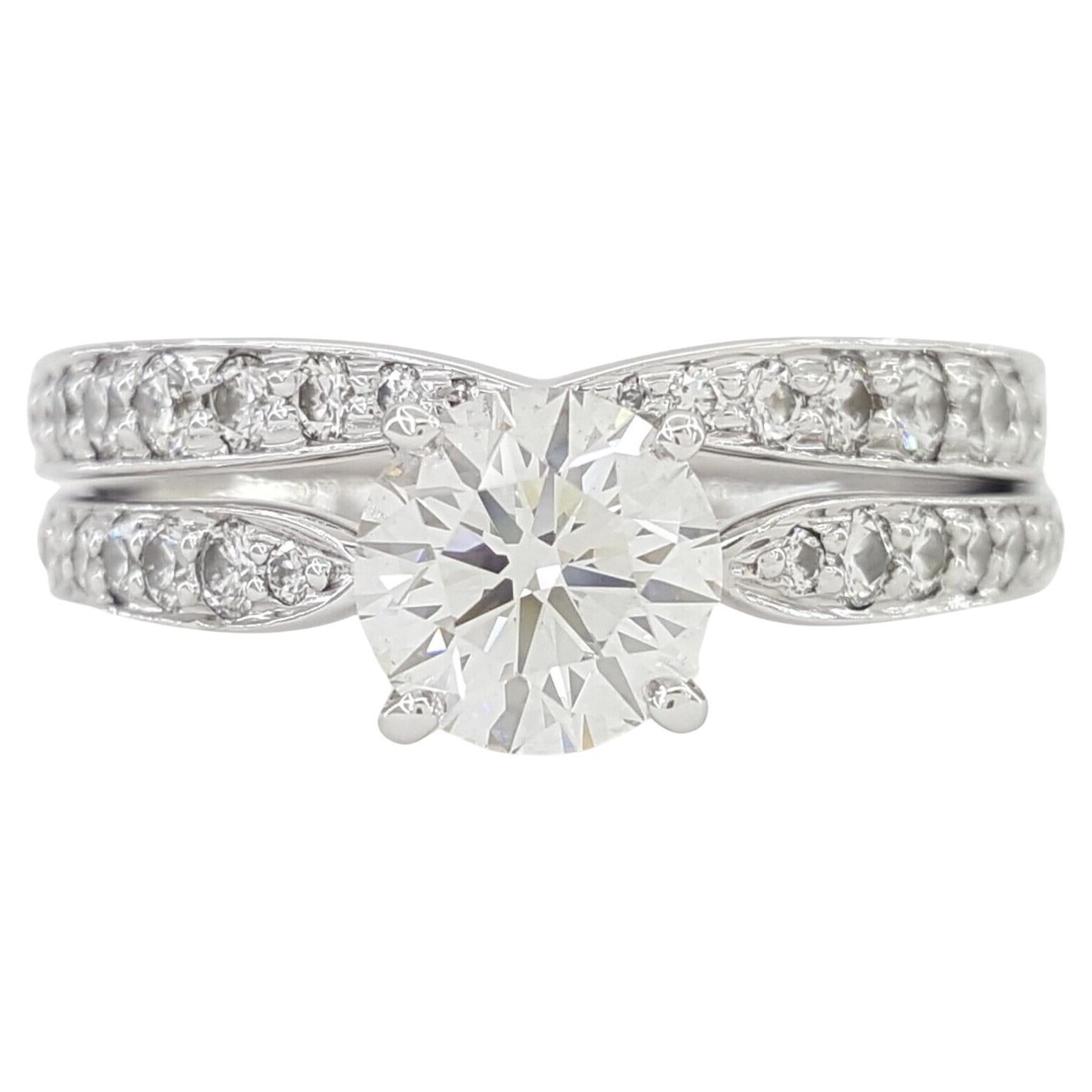 Tiffany and Co Platinum Channel-Set Diamond Engagement Ring and Band ...