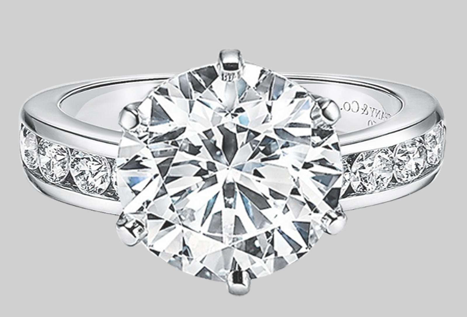 Tiffany and Co Platinum Channel-Set Diamond Engagement Ring For Sale at ...