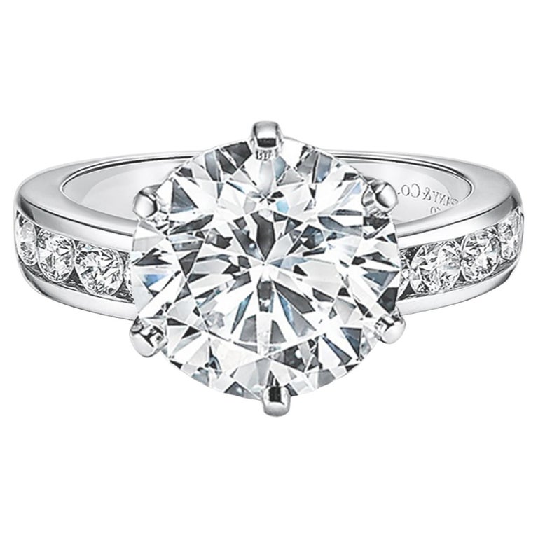 Tiffany and Co Platinum Channel-Set Diamond Engagement Ring For Sale at ...