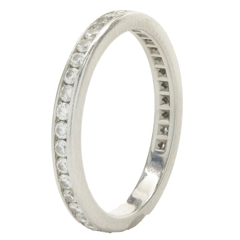 Tiffany and Co. Platinum Channel Set Diamond Eternity Band For Sale at ...
