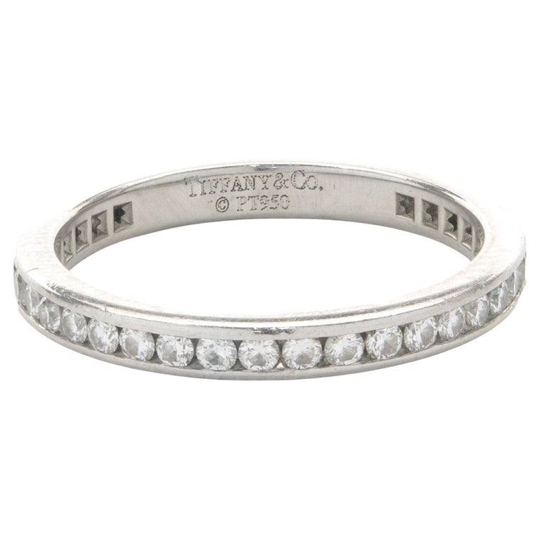 Tiffany and Co. Platinum Channel Set Diamond Eternity Band For Sale at ...
