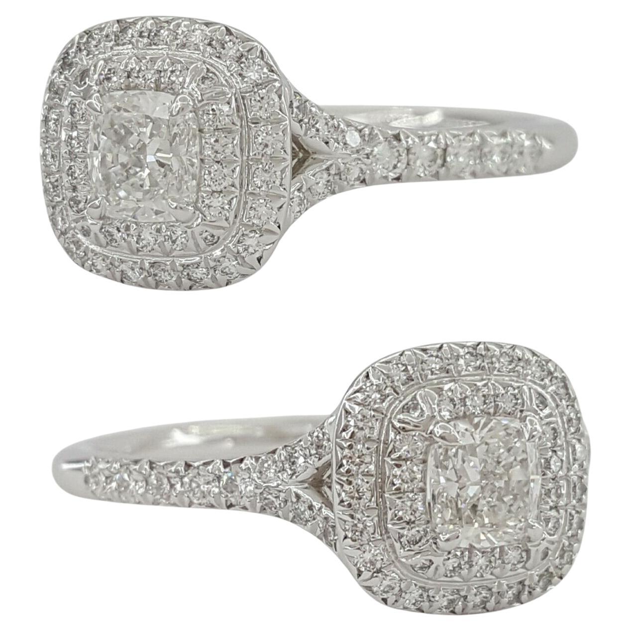 Tiffany and Co. Platinum Cushion Triple Excellent Ideal Cut Diamond ...