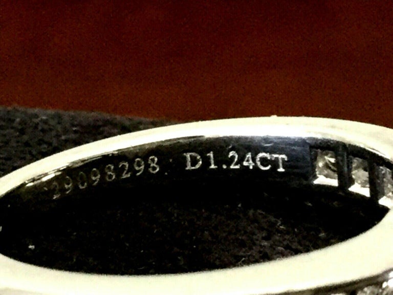 Tiffany and Co. Platinum Diamond 1.24 Carat Round Engagement Ring H ...