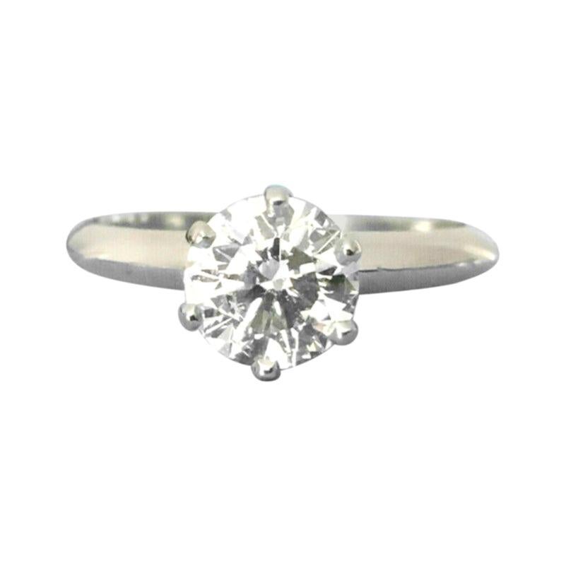 Tiffany and Co. Platinum Diamond .60 Carat Round Ring H VVS2 Triple ...