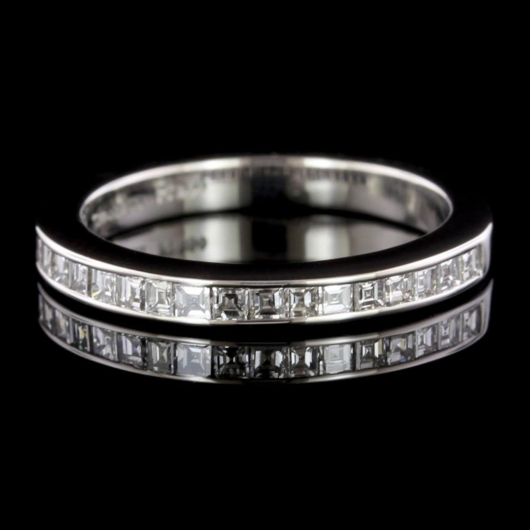 Tiffany and Co. Platinum Diamond Band For Sale at 1stDibs