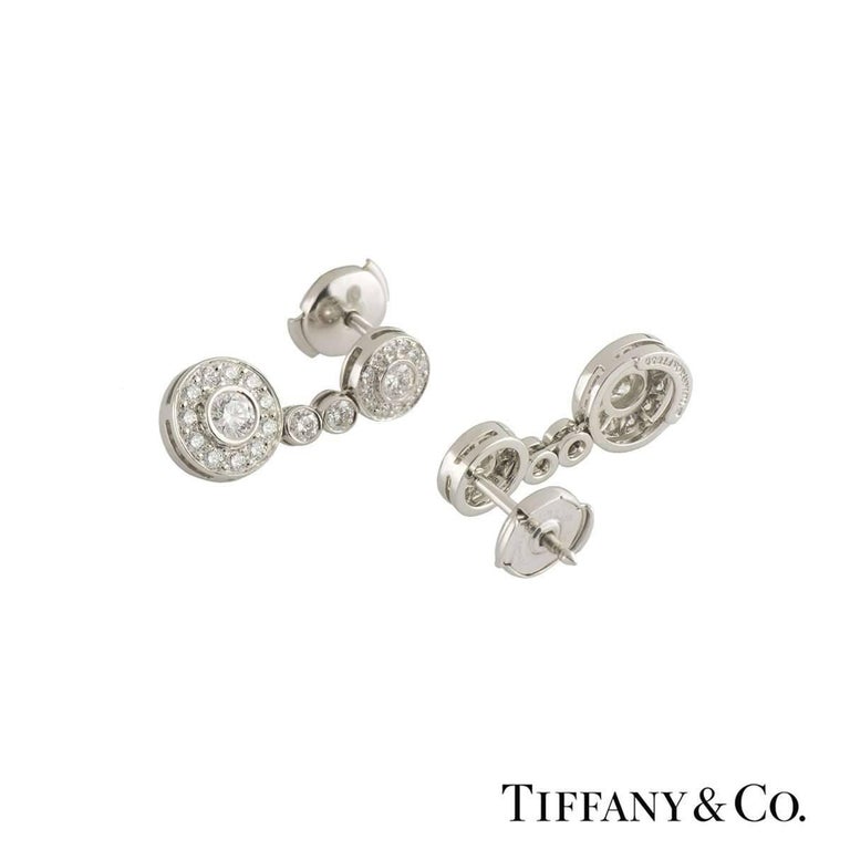 Tiffany and Co. Platinum Diamond Circlet Earrings 1.18 carats at 1stDibs