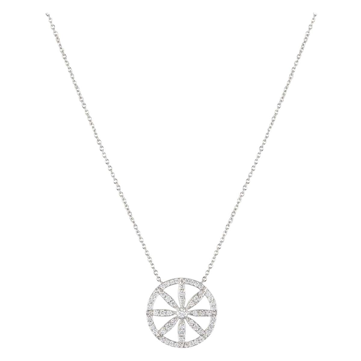 Tiffany and Co. Platinum Diamond Flower Necklace at 1stDibs