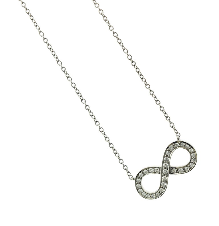 Tiffany and Co. Platinum Diamond Infinity Symbol Pendant Necklace at ...