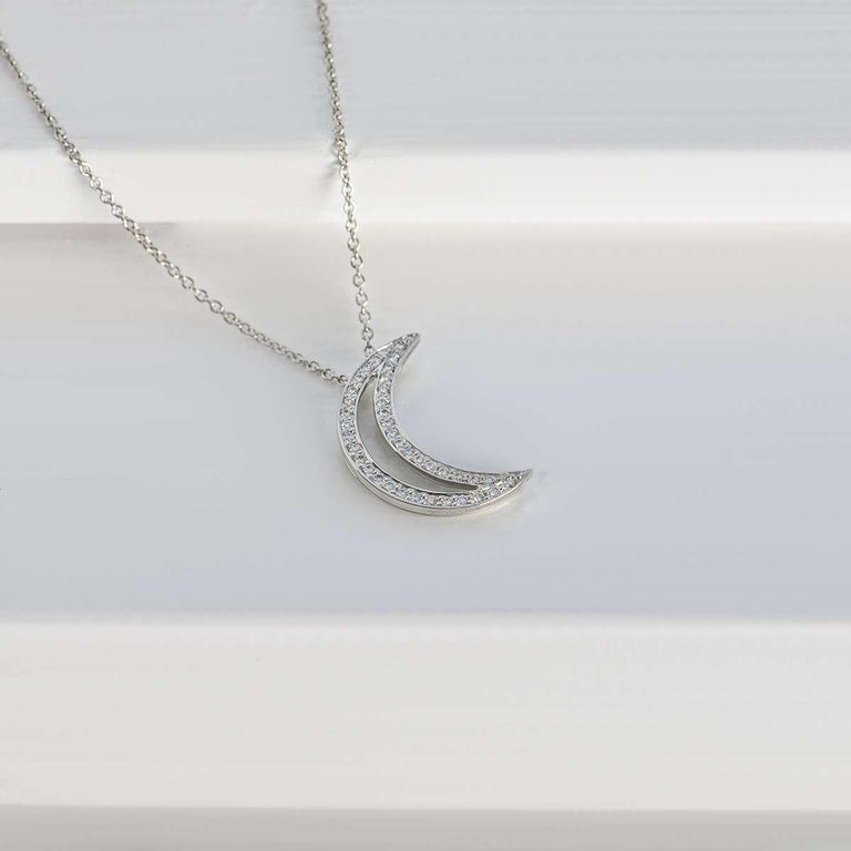 Tiffany and Co. Platinum Diamond Moon Pendant at 1stDibs | tiffany moon ...
