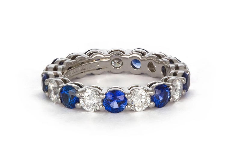 Tiffany and Co. Platinum Diamond and Sapphire Tiffany Embrace Band Ring at 1stDibs | tiffany ...