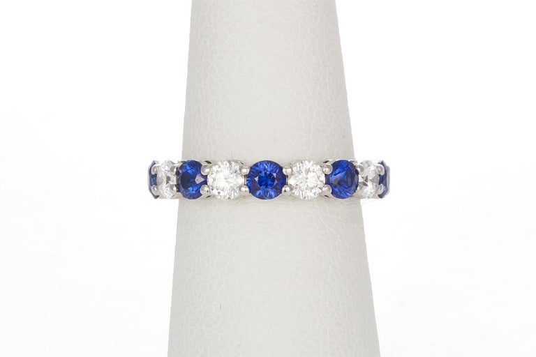 Tiffany and Co. Platinum Diamond and Sapphire Tiffany Embrace Band Ring at 1stDibs | tiffany ...
