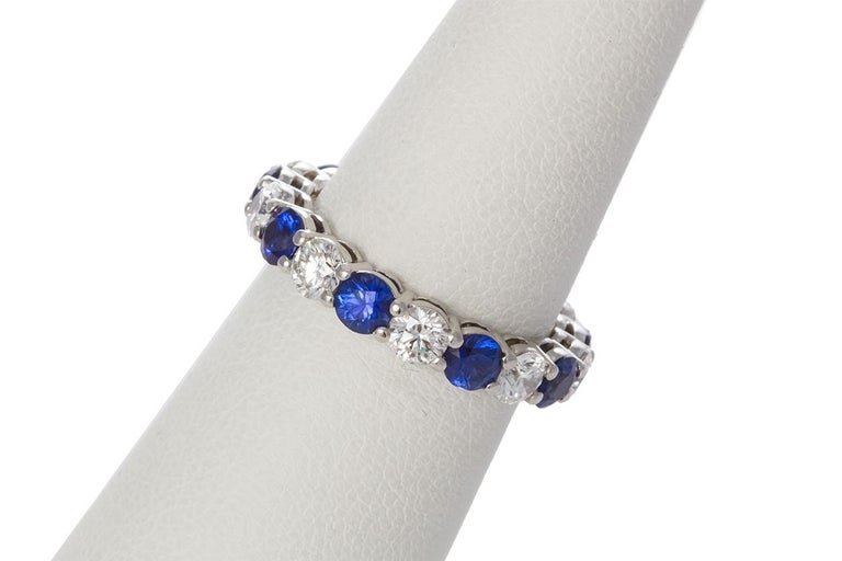 Tiffany and Co. Platinum Diamond and Sapphire Tiffany Embrace Band Ring at 1stDibs | tiffany ...