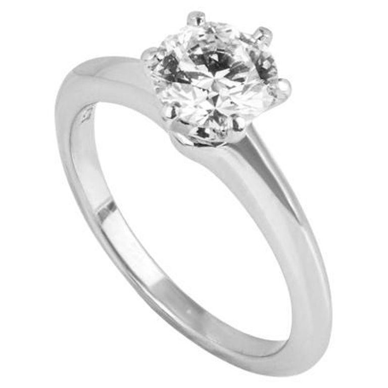Tiffany and Co. Platinum Diamond Setting Engagement Ring 1.16ct I/VVS1 ...