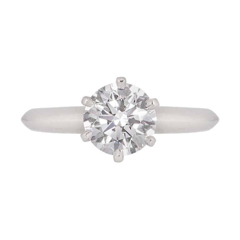 Tiffany and Co. 2.27 Carat Diamond Solitaire Engagement Ring For Sale ...