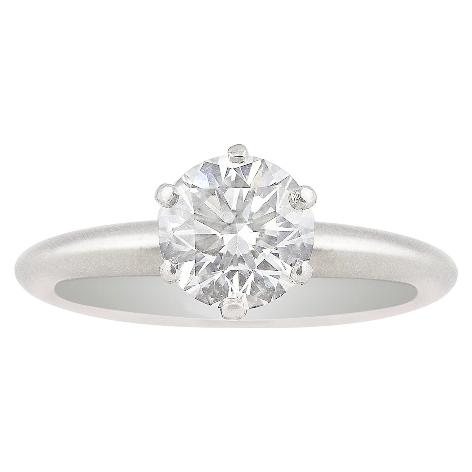 Tiffany and Co Three Stone Diamond Platinum Ring at 1stDibs