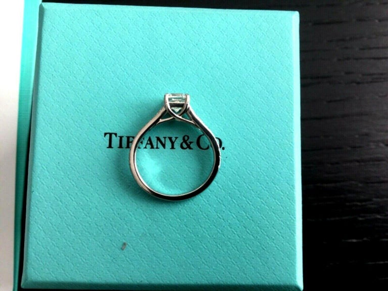 Tiffany and Co. Platinum Diamond Split Shank Engagement Ring .76 Carat ...