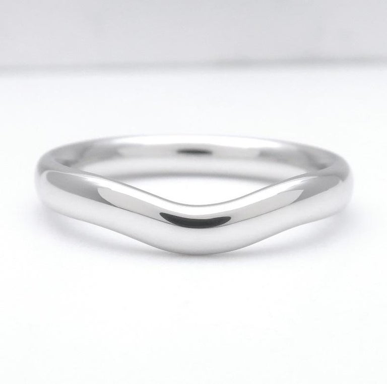 Tiffany and Co. Platinum Elsa Peretti Curved Wedding Band Ring 6 For ...
