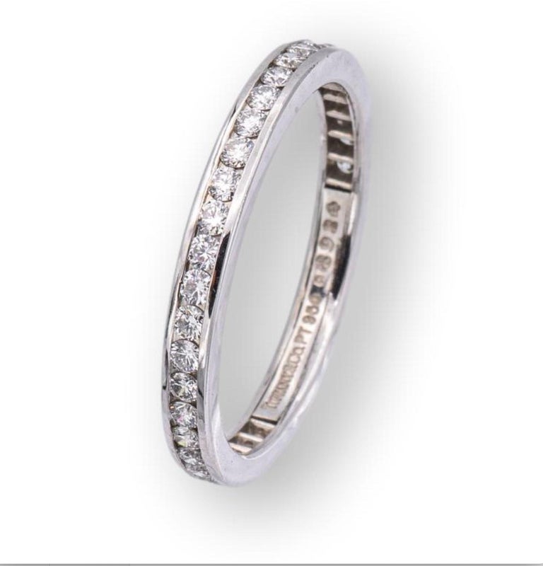 Tiffany and Co Platinum Full Circle Diamond .40 Ct Total Band Ring For ...
