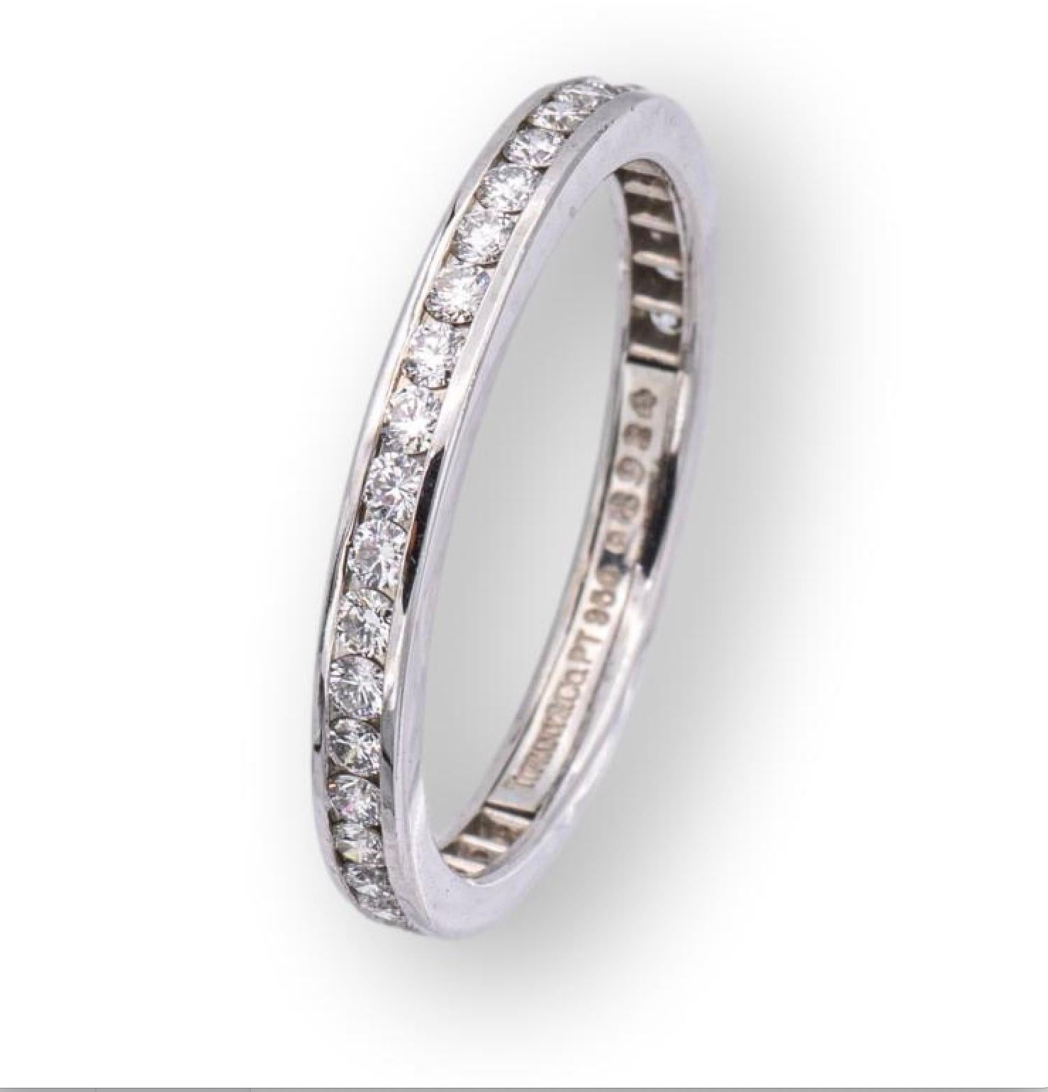 Tiffany and Co Platinum Full Circle Diamond .40 Ct Total Band Ring at ...