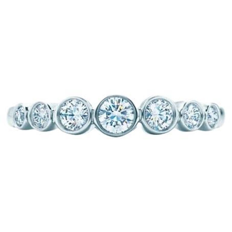Tiffany and Co. Platinum Graduated Diamond Jazz Band Ring For Sale at ...