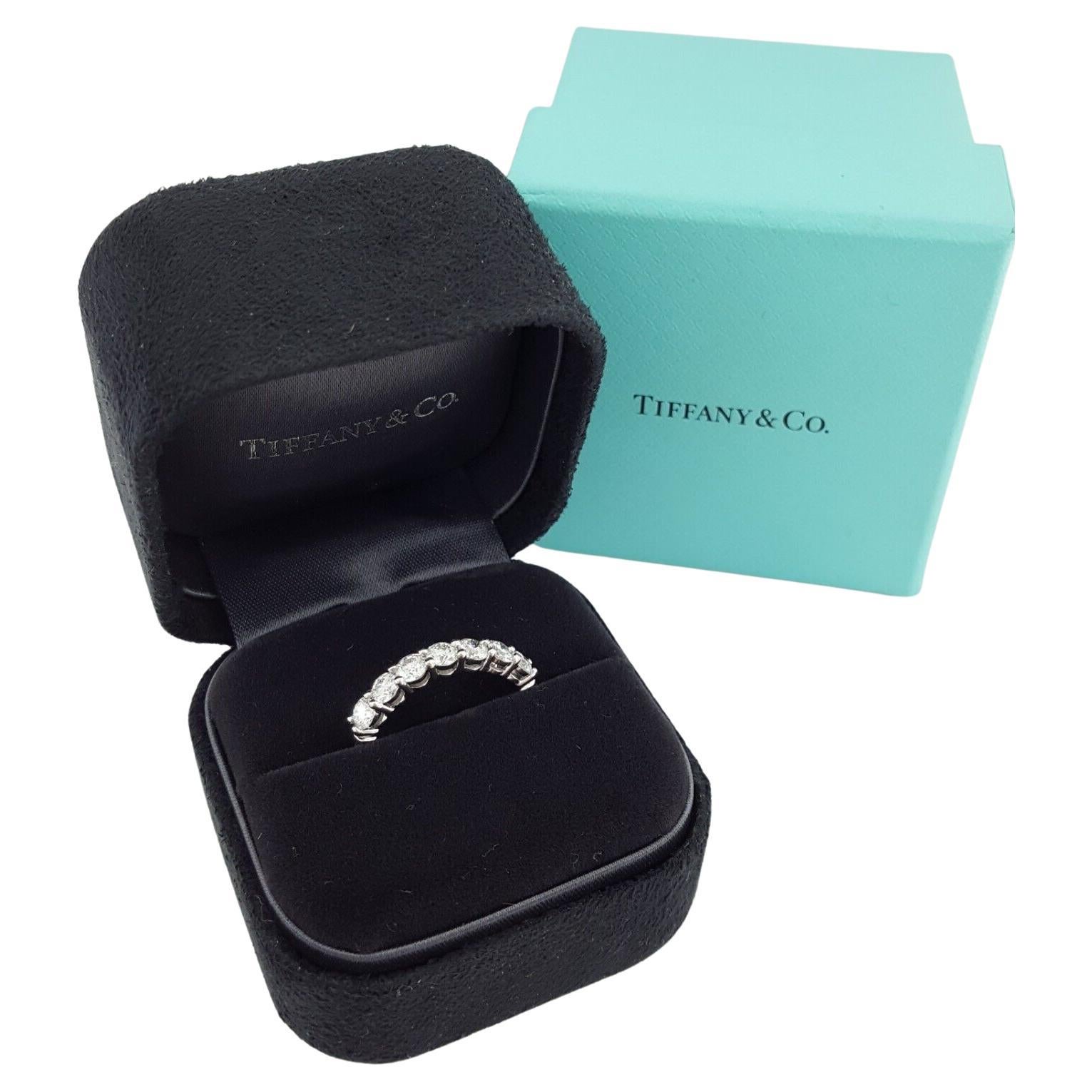 Tiffany and Co. Platinum Haft-Circle Round Briallant Cut Wedding Band ...