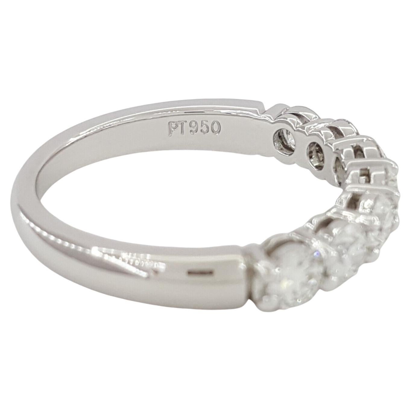 Tiffany and Co. Platinum Haft-Circle Round Briallant Cut Wedding Band ...