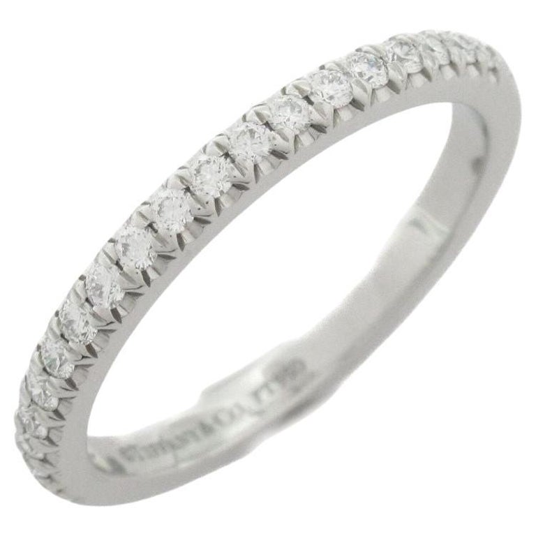 Tiffany and Co. Platinum Half Circle Diamond Soleste Band Ring 6 For ...