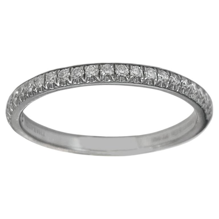 Tiffany and Co. Platinum Half Circle Diamond Wedding Band Ring For Sale ...