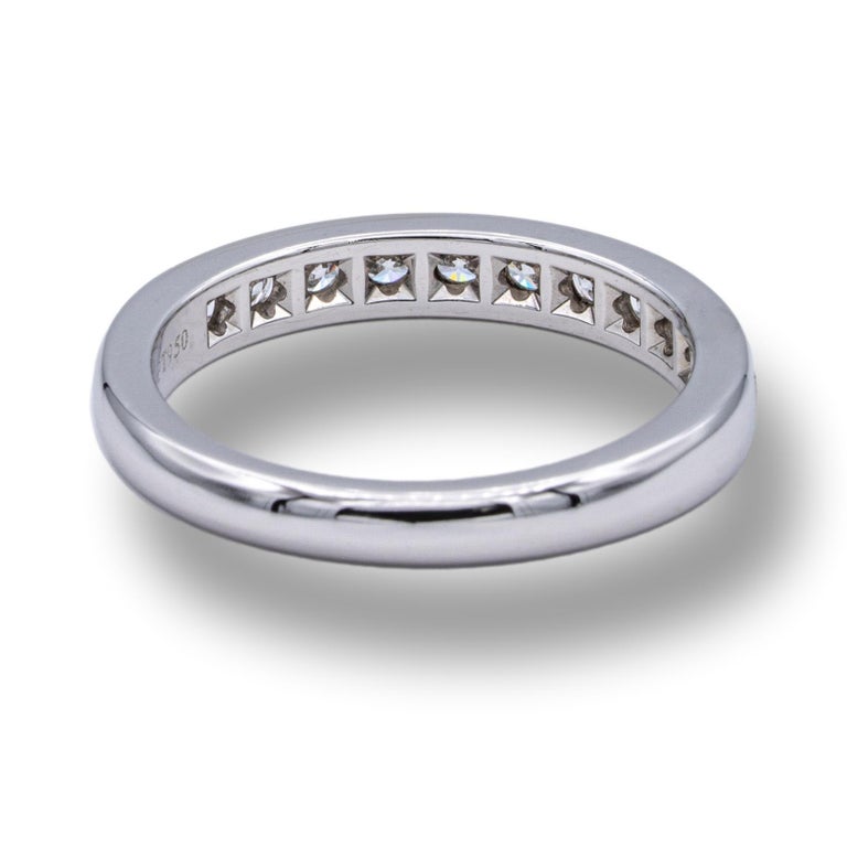 Tiffany and Co. Platinum Half Circle Eternity Ring Channel Set .33ct ...