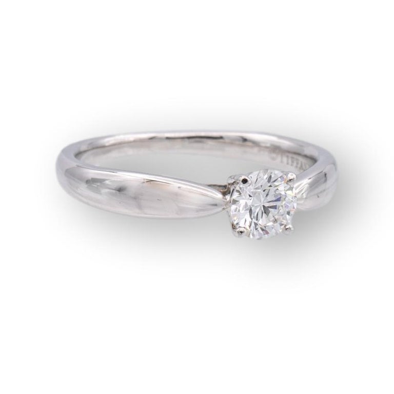 Tiffany and Co. Platinum Harmony Round Diamond .36cts, HVS2 Engagement ...
