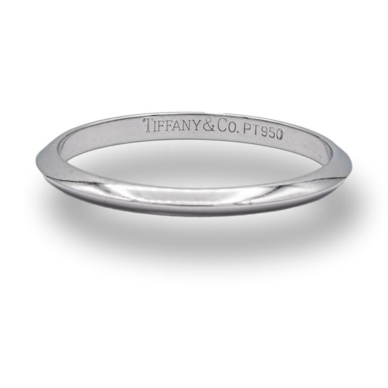 Tiffany and Co. Platinum Knife-Edge Wedding Band Ring Size 7 at 1stDibs