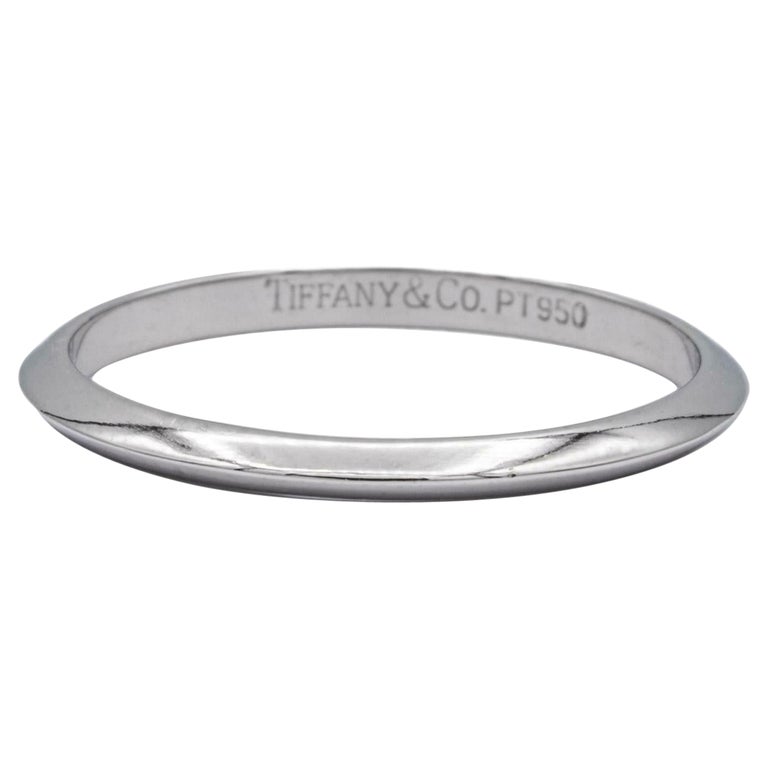 Tiffany and Co. Platinum Knife-Edge Wedding Band Ring Size 7 at 1stDibs