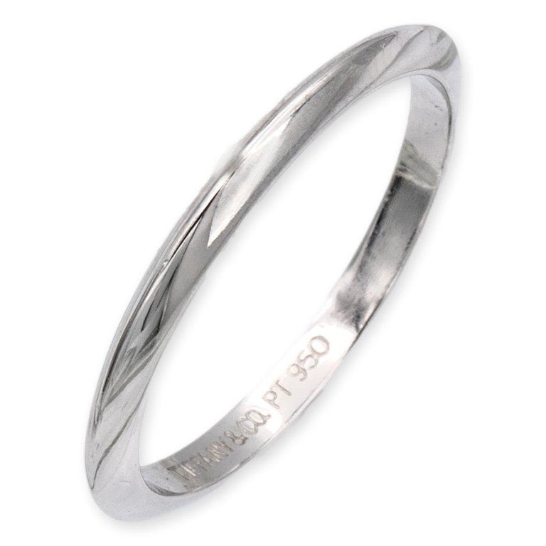 Tiffany and Co. Platinum Knife-Edge Wedding Band Ring, 2mm Size 7 at ...