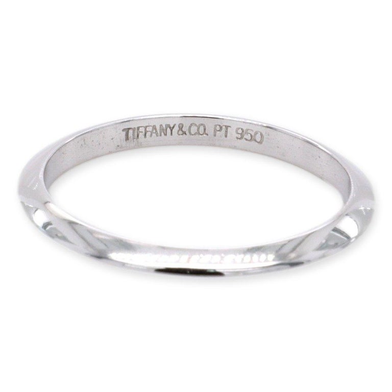 Tiffany and Co. Platinum Knife-Edge Wedding Band Ring, 2mm Size 7 at ...