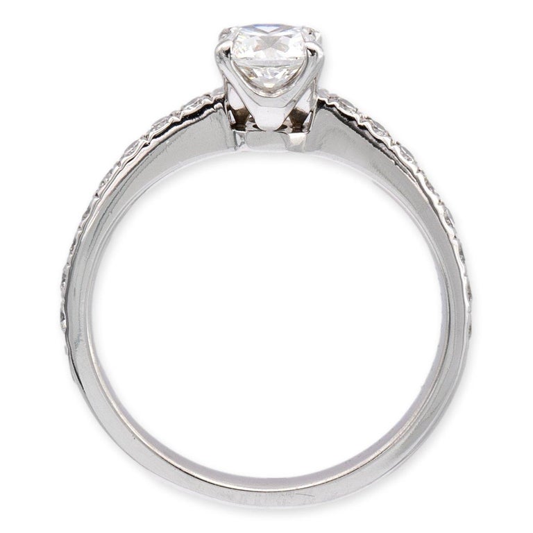 Tiffany and Co. Platinum Novo Cushion Diamond .66cts Total D-E VVS ...