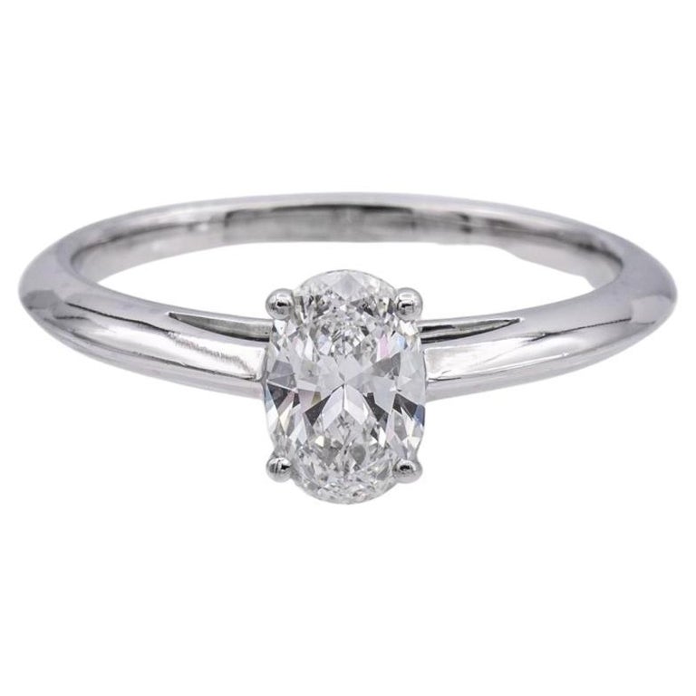 Tiffany and Co. Platinum Oval Diamond Engagement Ring 0.69 Ct E VS1 ...