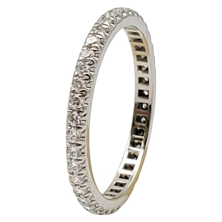 Tiffany and Co. Platinum Pavé Diamond Eternity Band at 1stDibs