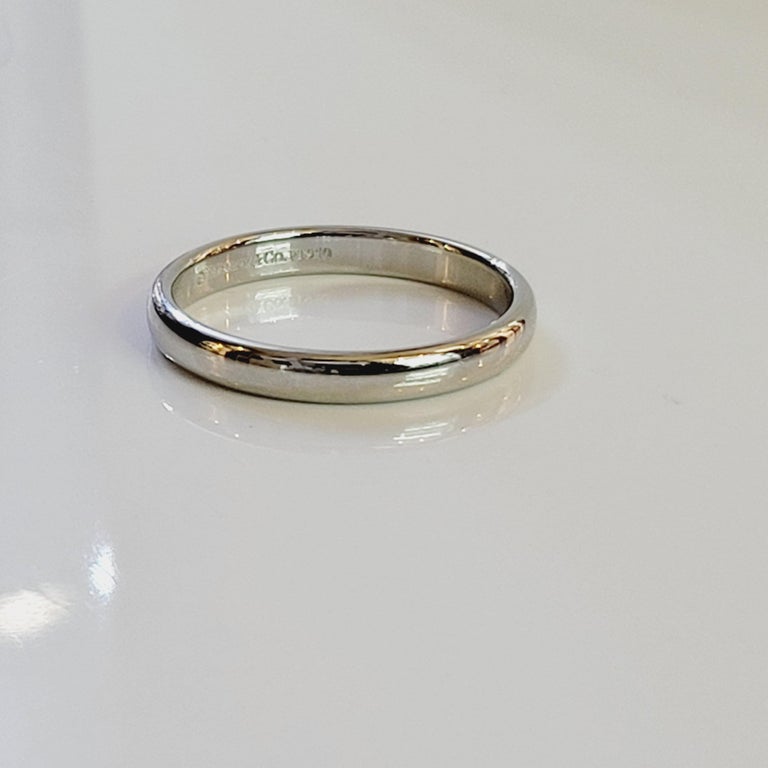 Tiffany and Co. Platinum PT950 Wide Wedding Band Ring For Sale at 1stDibs