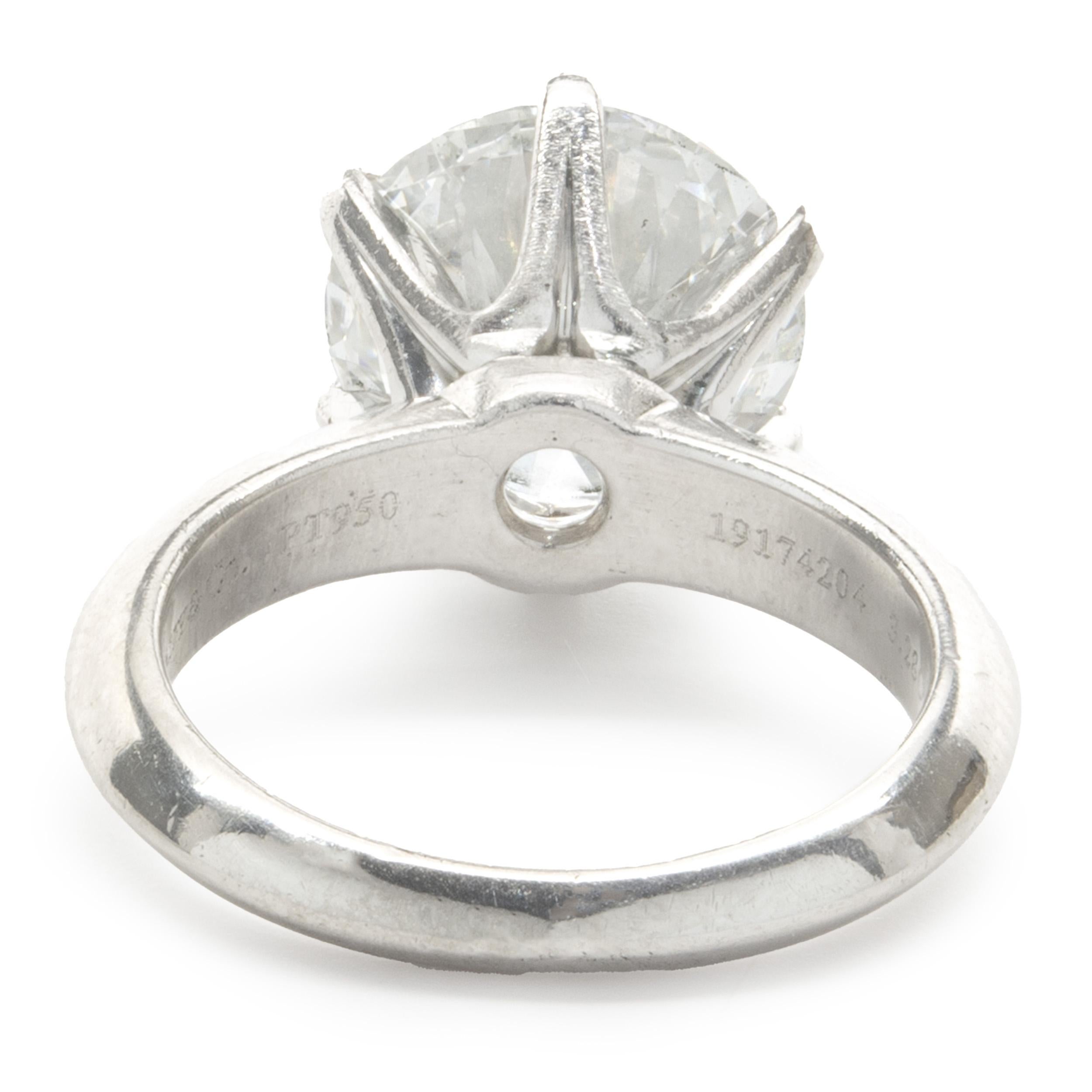 Tiffany and Co. Platinum Round Brilliant Cut Diamond Engagement Ring at ...