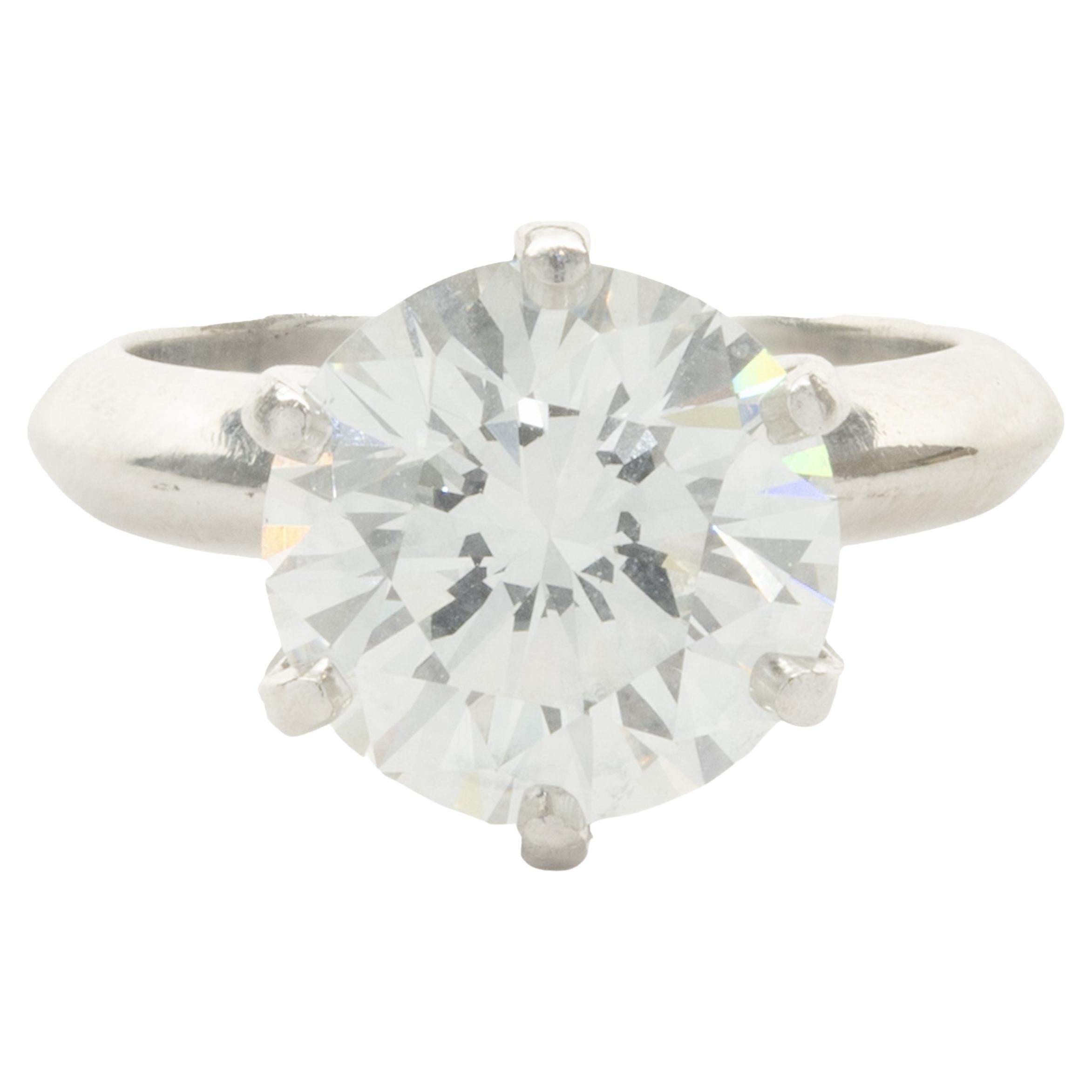 Tiffany and Co. Platinum Round Brilliant Cut Diamond Engagement Ring at ...
