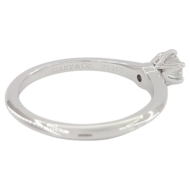 Tiffany and Co. Platinum Round Brilliant Cut Diamond Solitaire ...
