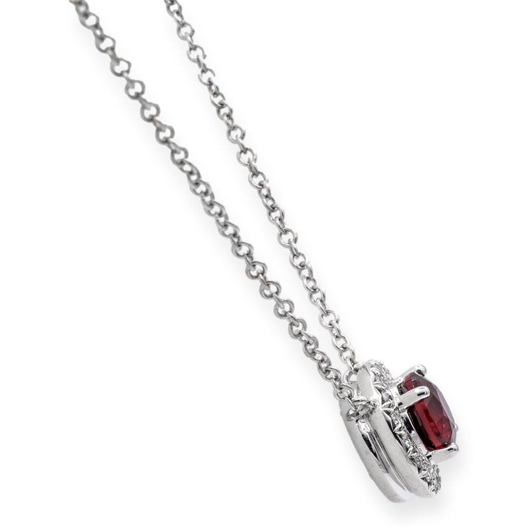 Tiffany and Co. Platinum Soleste Round Ruby and Diamond Pendant For ...