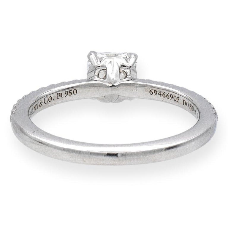 Tiffany and Co. Platinum True Cut Diamond Engagement Ring .59ct TW FVS1 ...