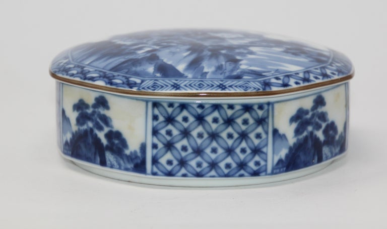 Tiffany and Co. Porcelain Lidded Trinket Box with a Chinese Blue and ...