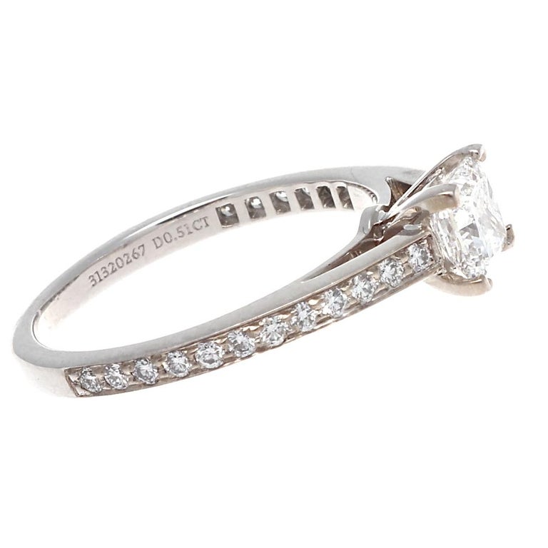 Tiffany and Co. Princess Cut Diamond Platinum Engagement Ring at ...